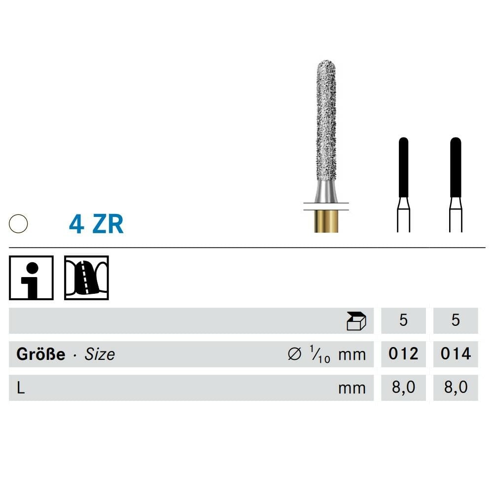 Komet 4ZR 014 Diamant kronekutter Zirkon FG 1 x 5 stk — NO1