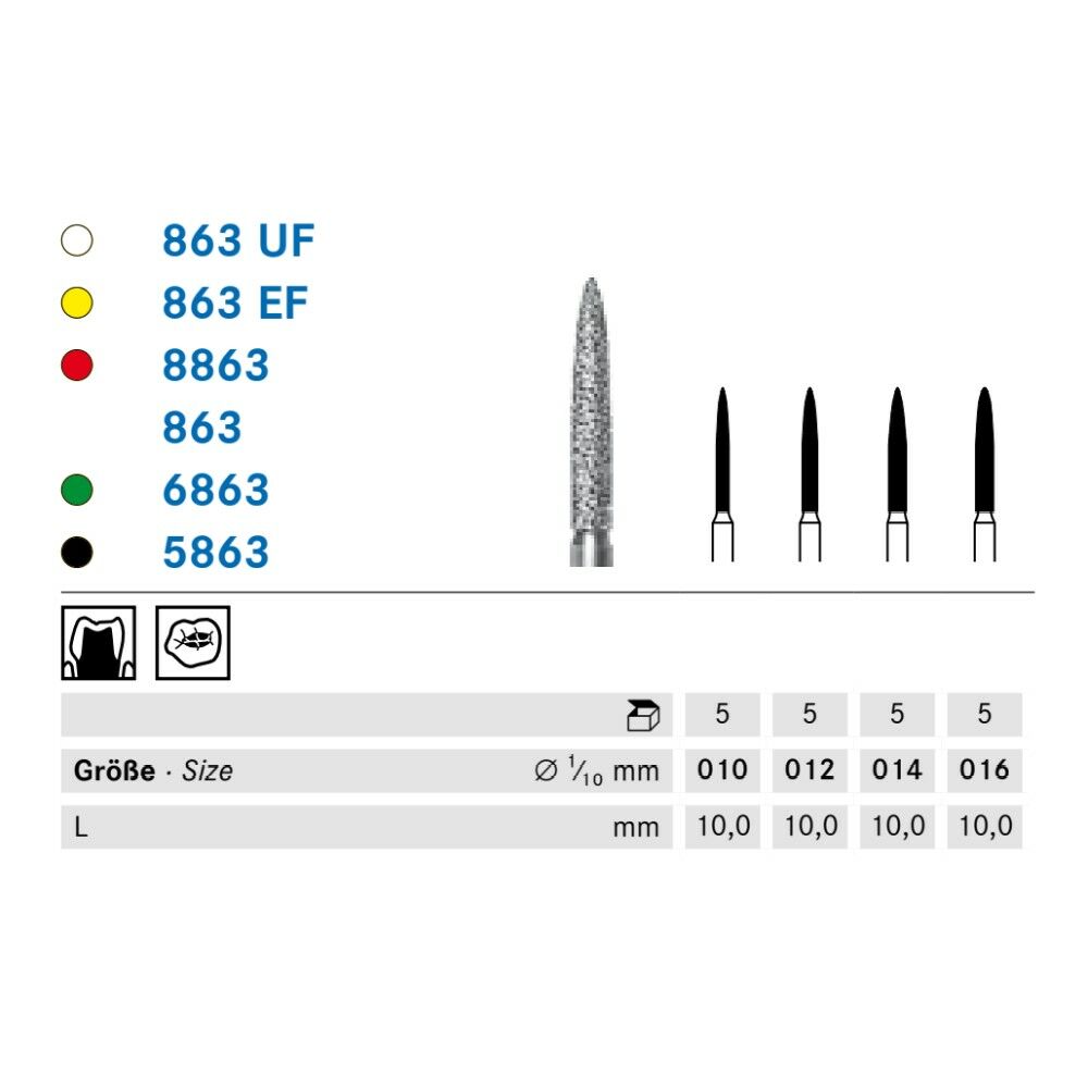 Komet 6863 012 Diamant flamme FG 1 x 5 stk — NO1