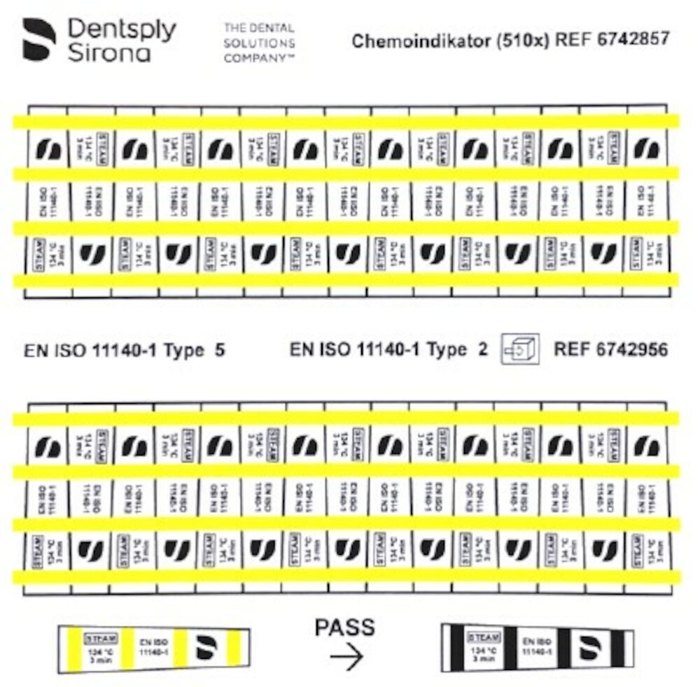 Dentsply Sirona DAC S MK4 chemical indicator (TST) 1 x 510 stk — NO1