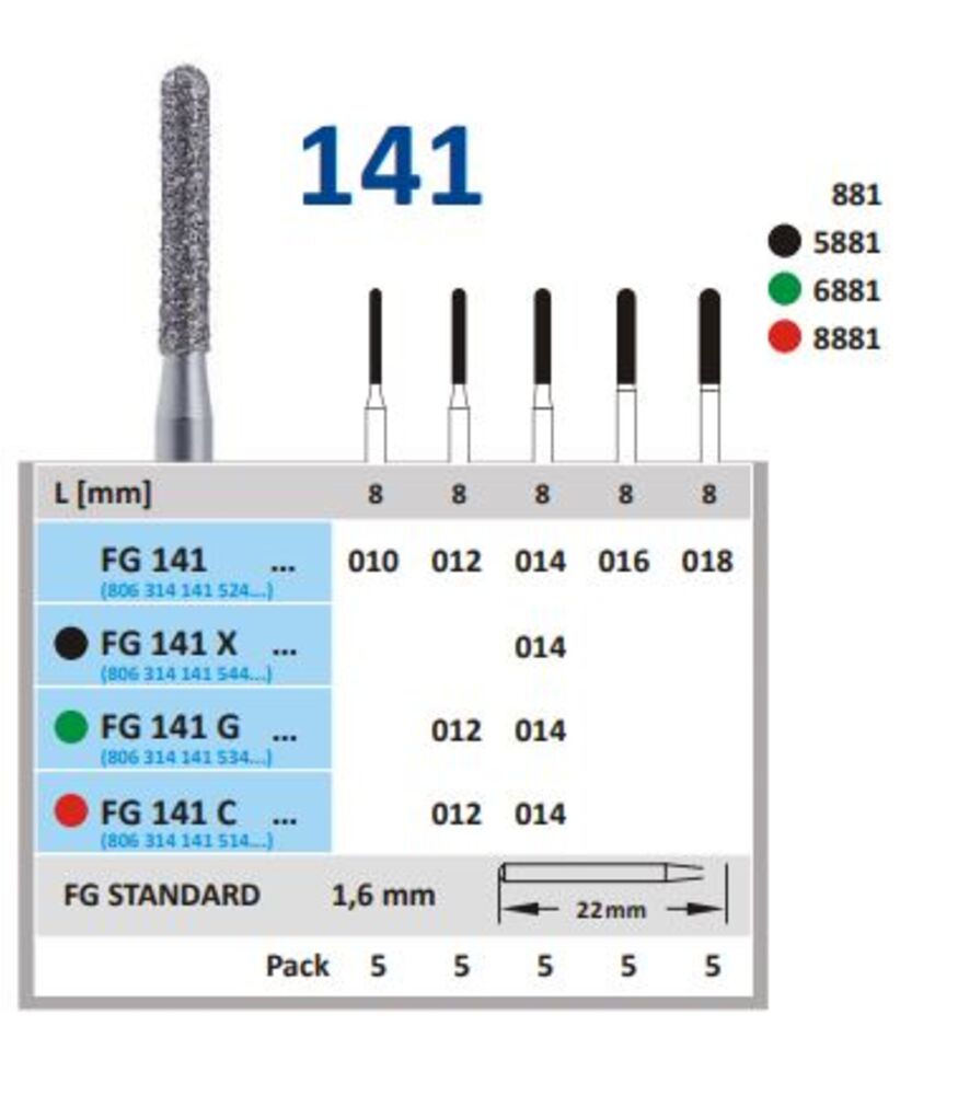 Horico diamant 141/012 FG 1 x 5 stk — NO1