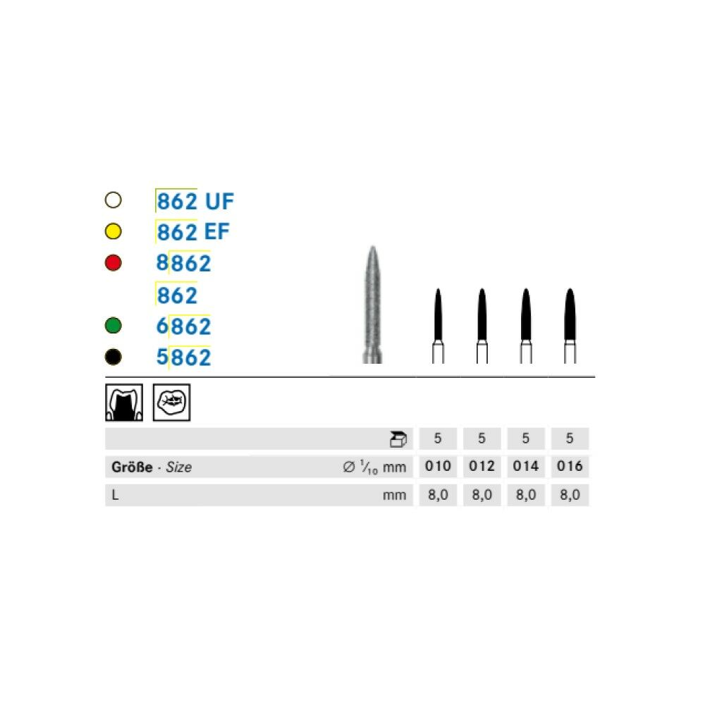 Komet 6862 012 Diamant flamme FG 1 x 5 stk — NO1