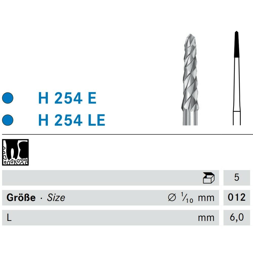 Komet H254E 012 Benfres konisk Hstk 1 x 5 stk — NO1