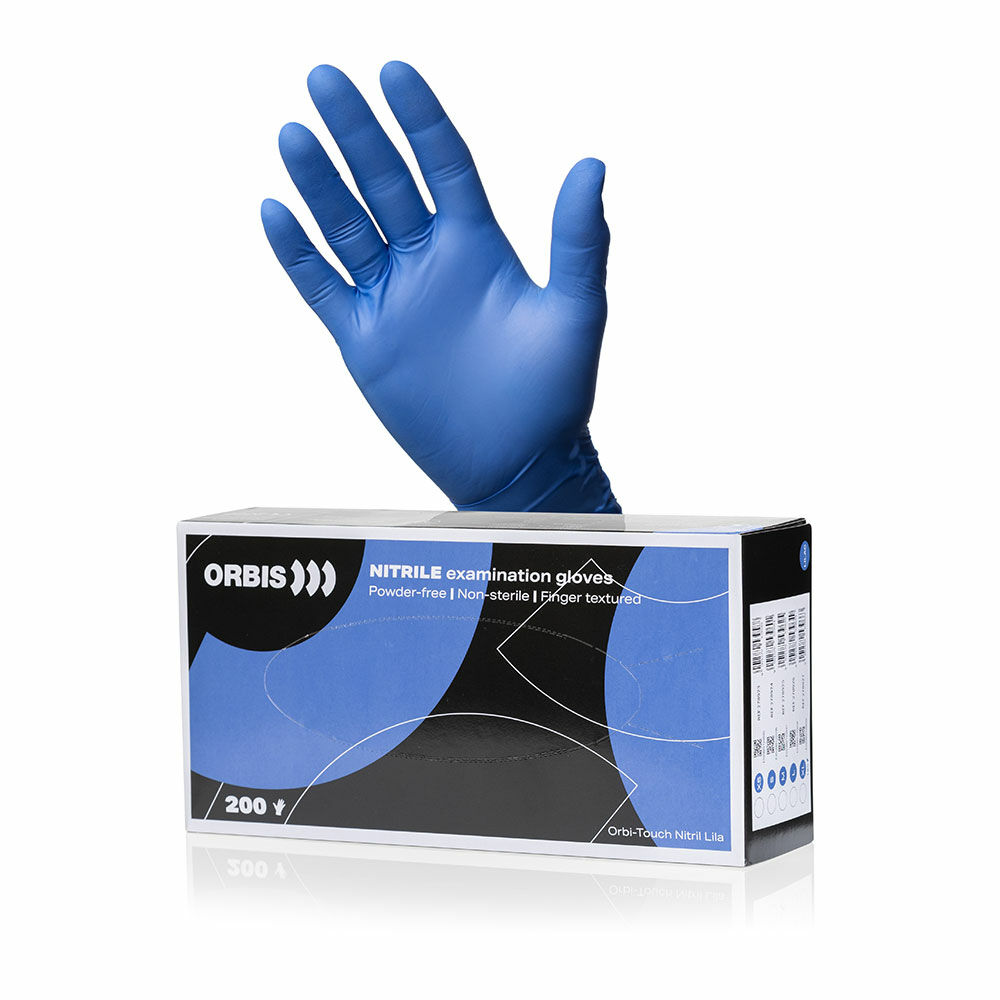 ORBIS Nitril pudderfri hanske Lilla M 1 x 200 stk — NO1