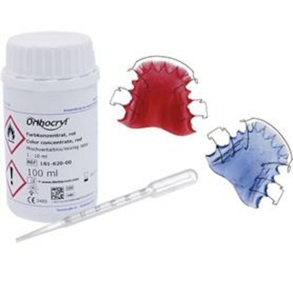 Dentaurum Orthocryl fargekonsentrat rødt 1 x 100 ml — NO1