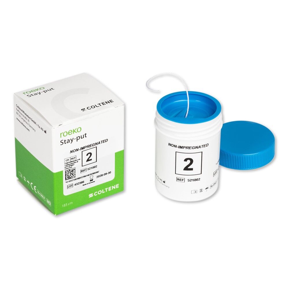 Coltene Roeko Stay-Put uimpregnert retraksjonstråd Nr.2, medium 1 x 1. ...